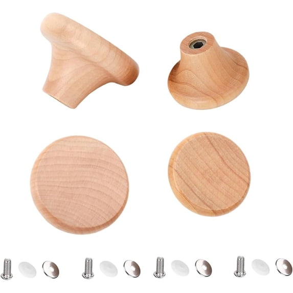4Pcs Pot Lid Wood Knob Universal Replacement Knobs Cover Handle, for ...