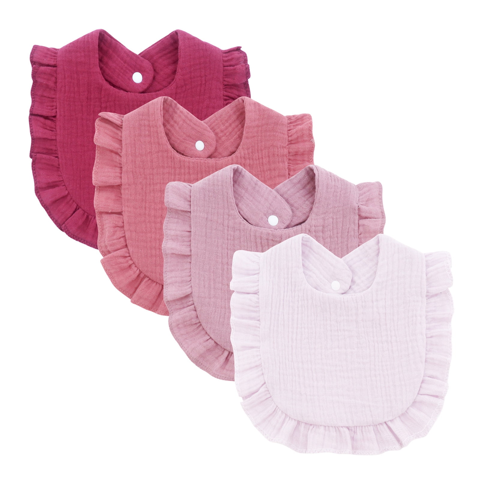 4Pcs Practical Fedding Bib for Baby Cotton Drooling Bib Infants Saliva ...