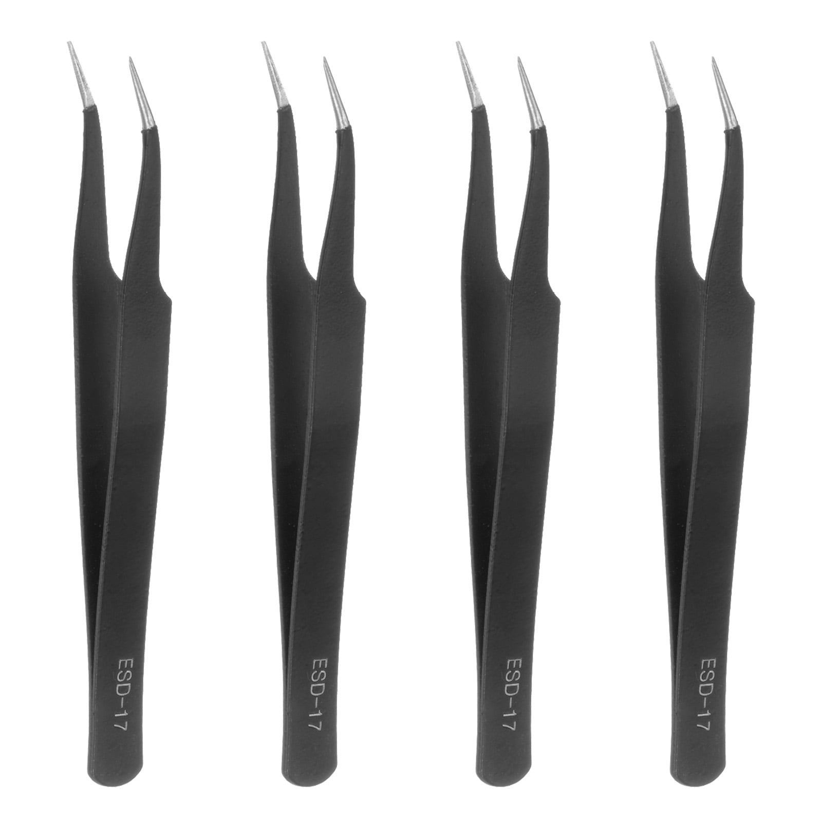 4Pcs Precision Tweezers Set ESD-17 120mm Curved Anti-Static Anti ...