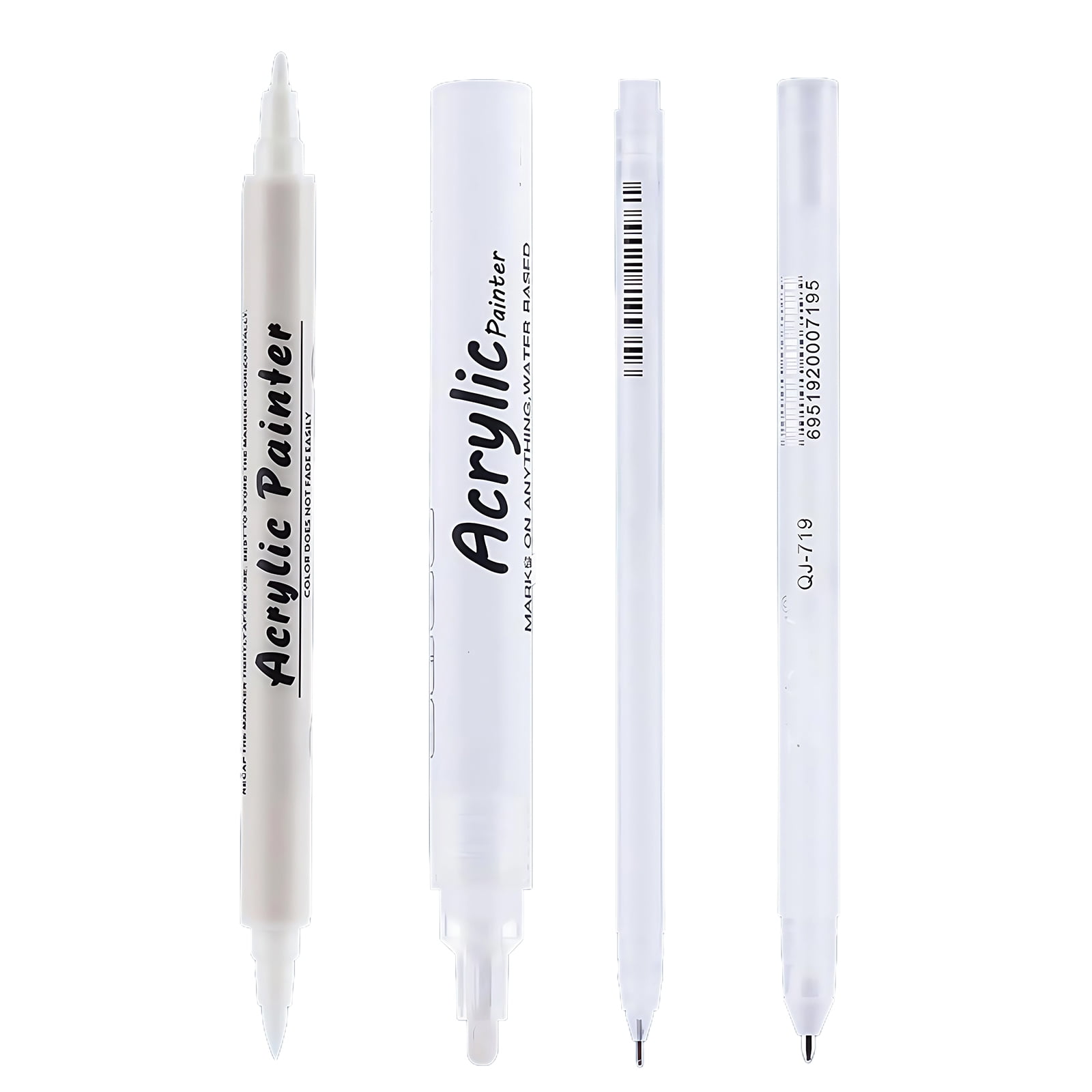 4Pcs Professional Art Markers White Acrylic Paint Pen Water Resistant ...