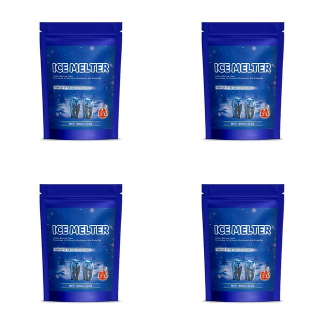 4Pcs Professional Grade Ice Melt - Concrete Safe Snow Salt for ...