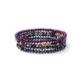 4Pcs Purple And Iridescent Faceted Beaded Stretch Bracelet Set For ...