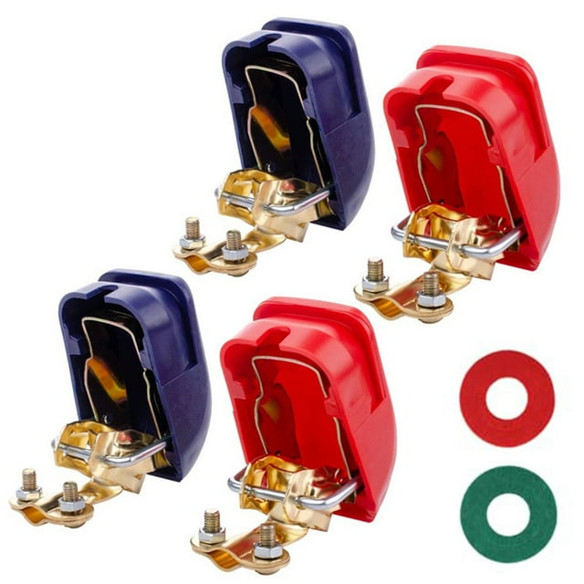 4Pcs Quick Release 12V Battery Terminals Clamps brass Connectors with 2 ...