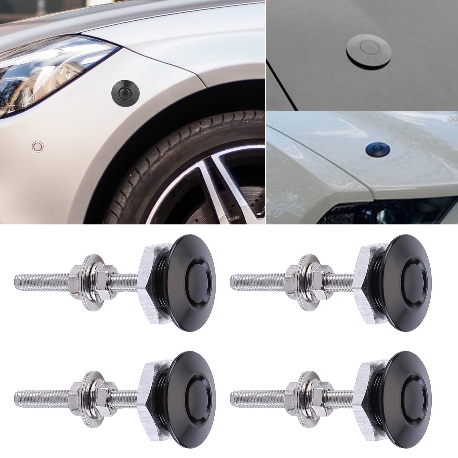 4Pcs Quick Release Latch Bumper Hood License Plate Lock Clip Kit ...