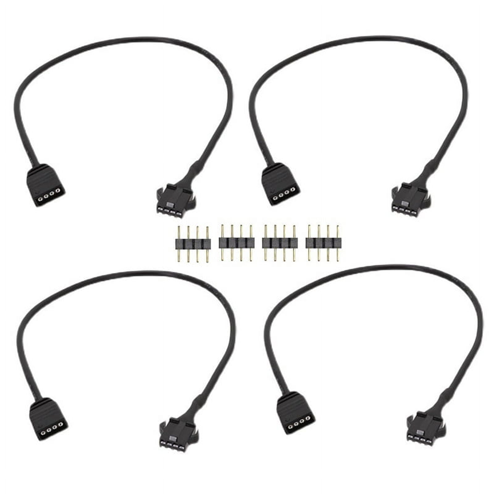 4Pcs RGB Extension Cable 12V 4 Pin to SM 4Pin Female ARGB Connector Adapter Cable for Computer ...
