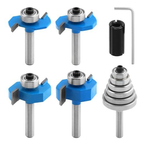 4Pcs Rabbet Router Bit,1/4 Inch Shank Rabbet Router Bits with 6 ...