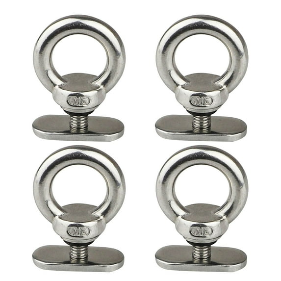 4Pcs Rail Mount Screw Track Mount Tie Down Eyelet Stainless Steel Track ...