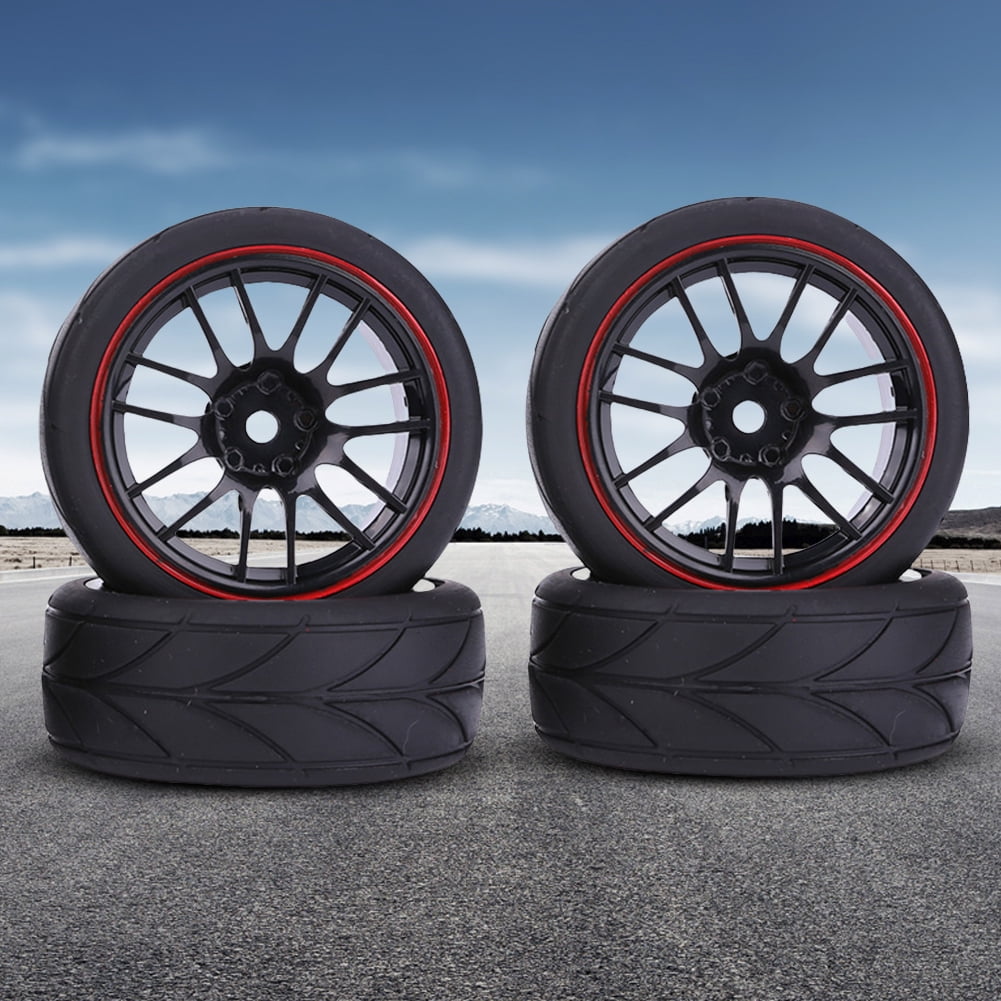 4Pcs Rc1/10 Universal Car Model Tires with 4 M4 Nuts Off-Road Wheels ...