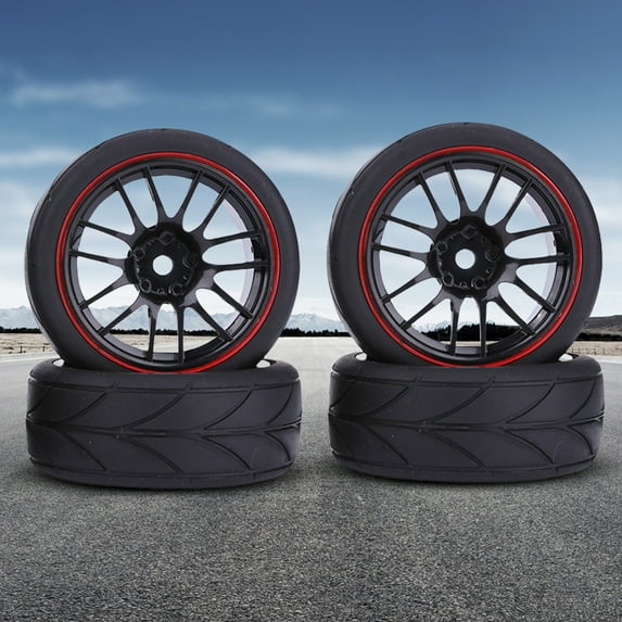 4Pcs Rc1/10 Universal Car Model Tires with 4 M4 Nuts Off-Road Wheels ...
