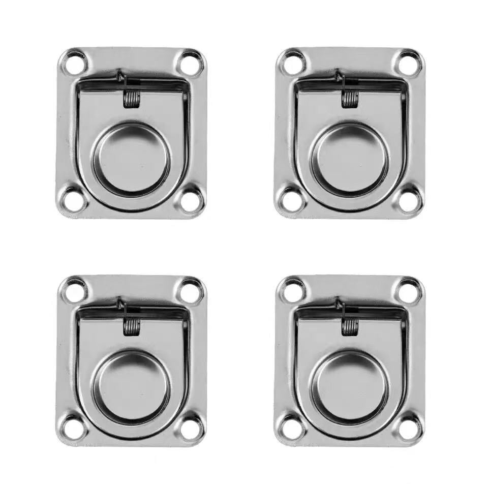 4Pcs Recessed Hatch Spring Loaded Pull Handle Marine Locker Flush ...