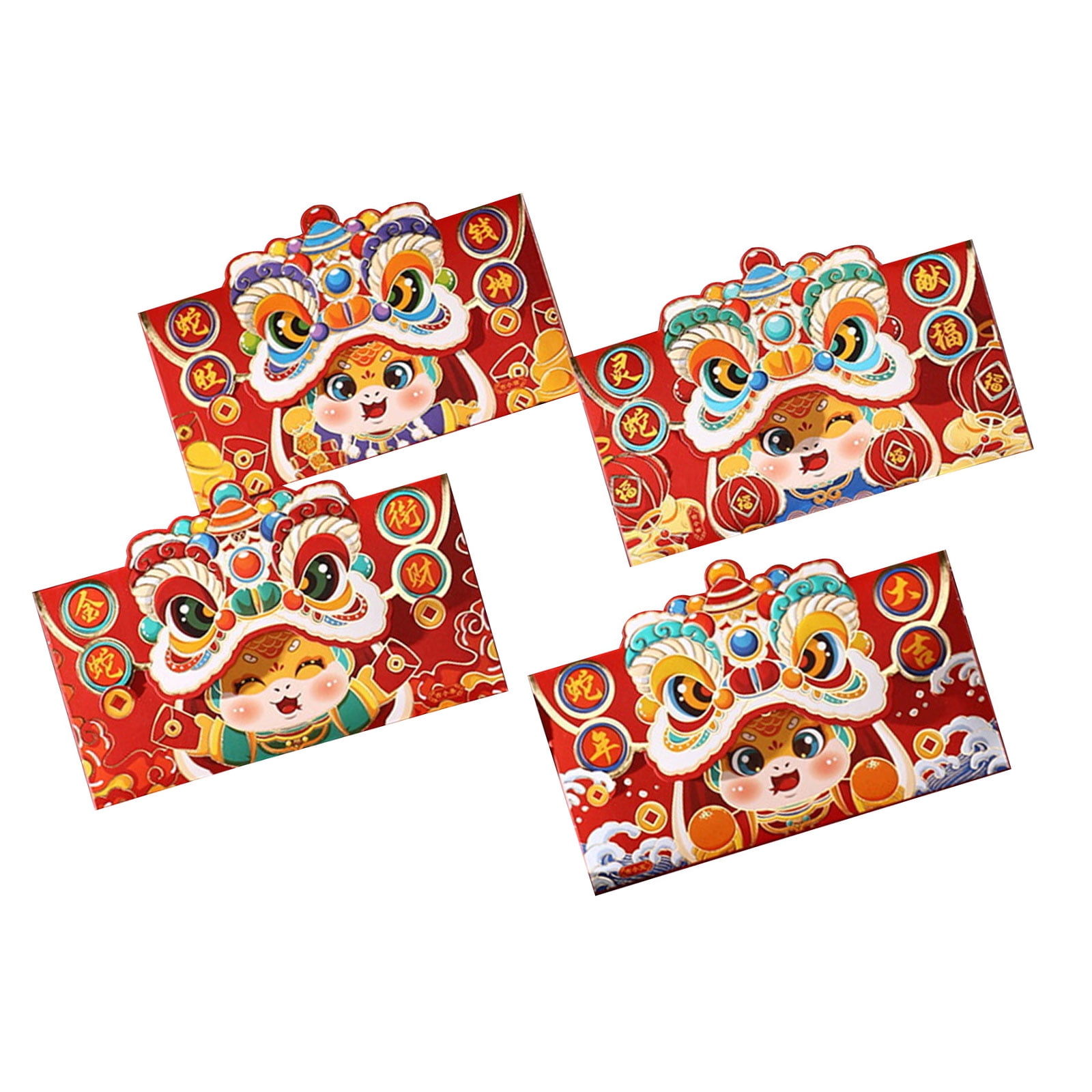 4Pcs Redness Envelopes for Traditional Spring Festival 2025 Snake Year ...