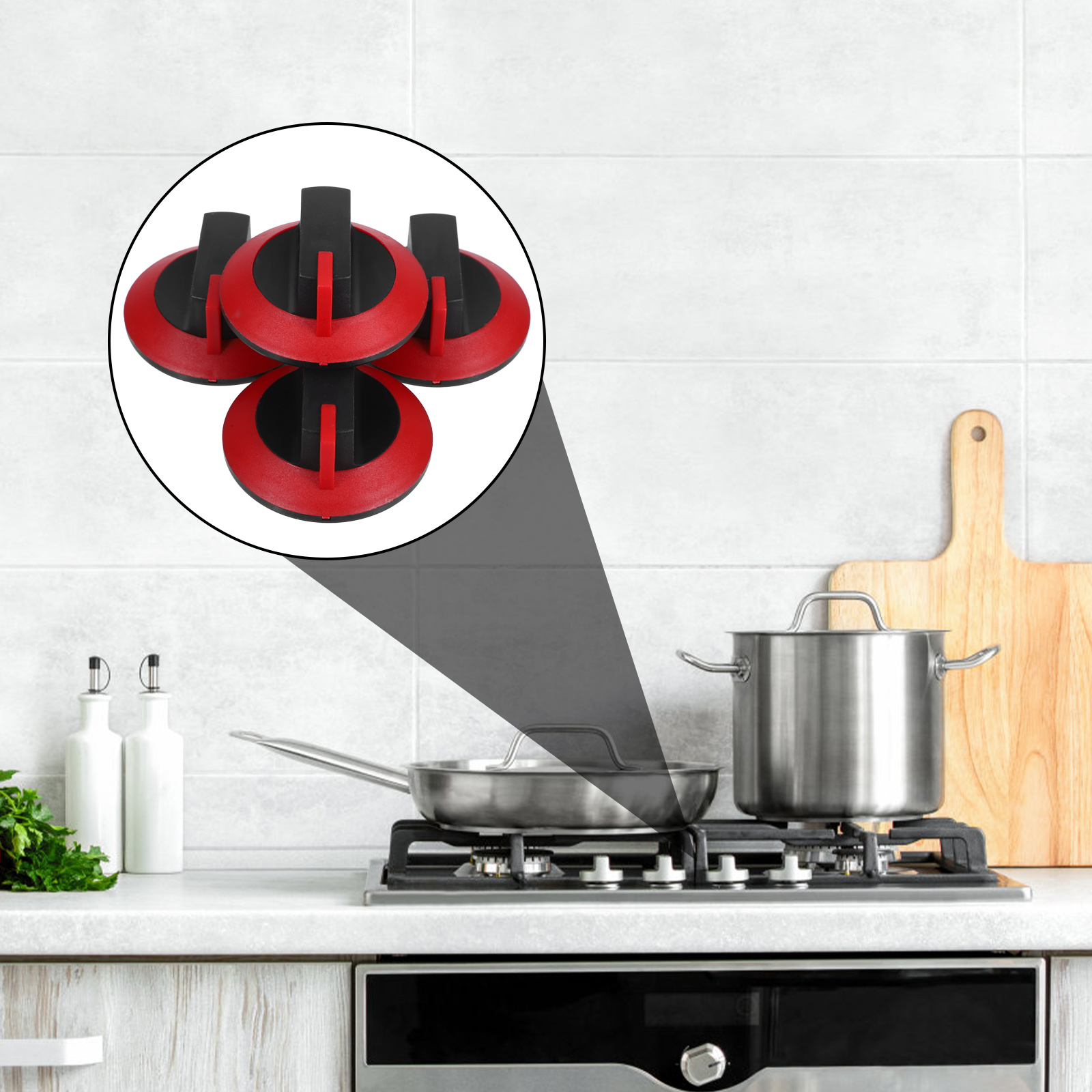 OUNONA 4Pcs Gas Stove Replacement Knobs for Cooker Plastic Knobs ...