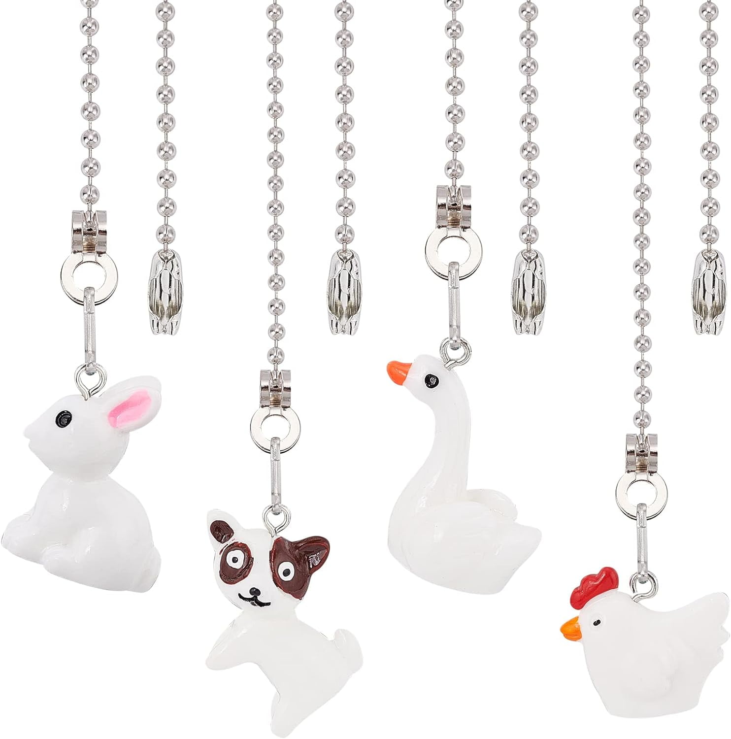 4Pcs Resin Ceiling Fan Pull Chain Extenders Aminal Pendant Decoration ...