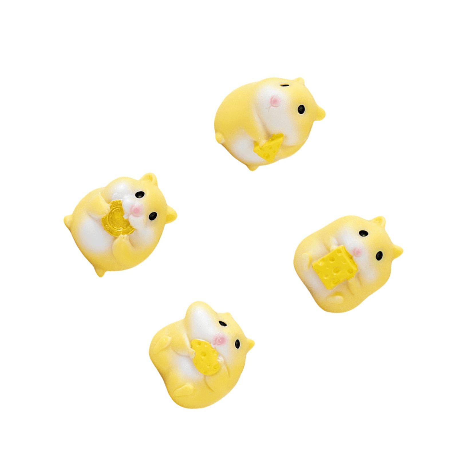 4Pcs Resin Little Yellow Hamster Figurine Outdoor Garden Decorations ...