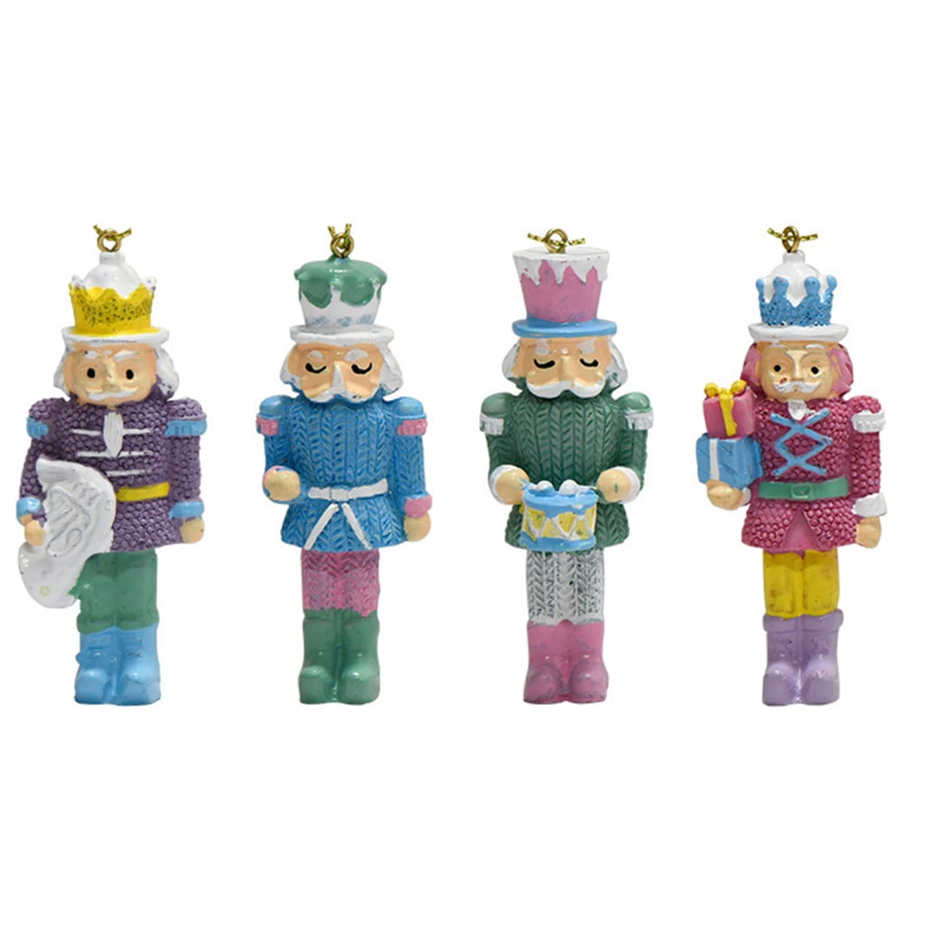 4Pcs Resins Candy Color Nutcrackers Miniature Hanging Figures Toy ...