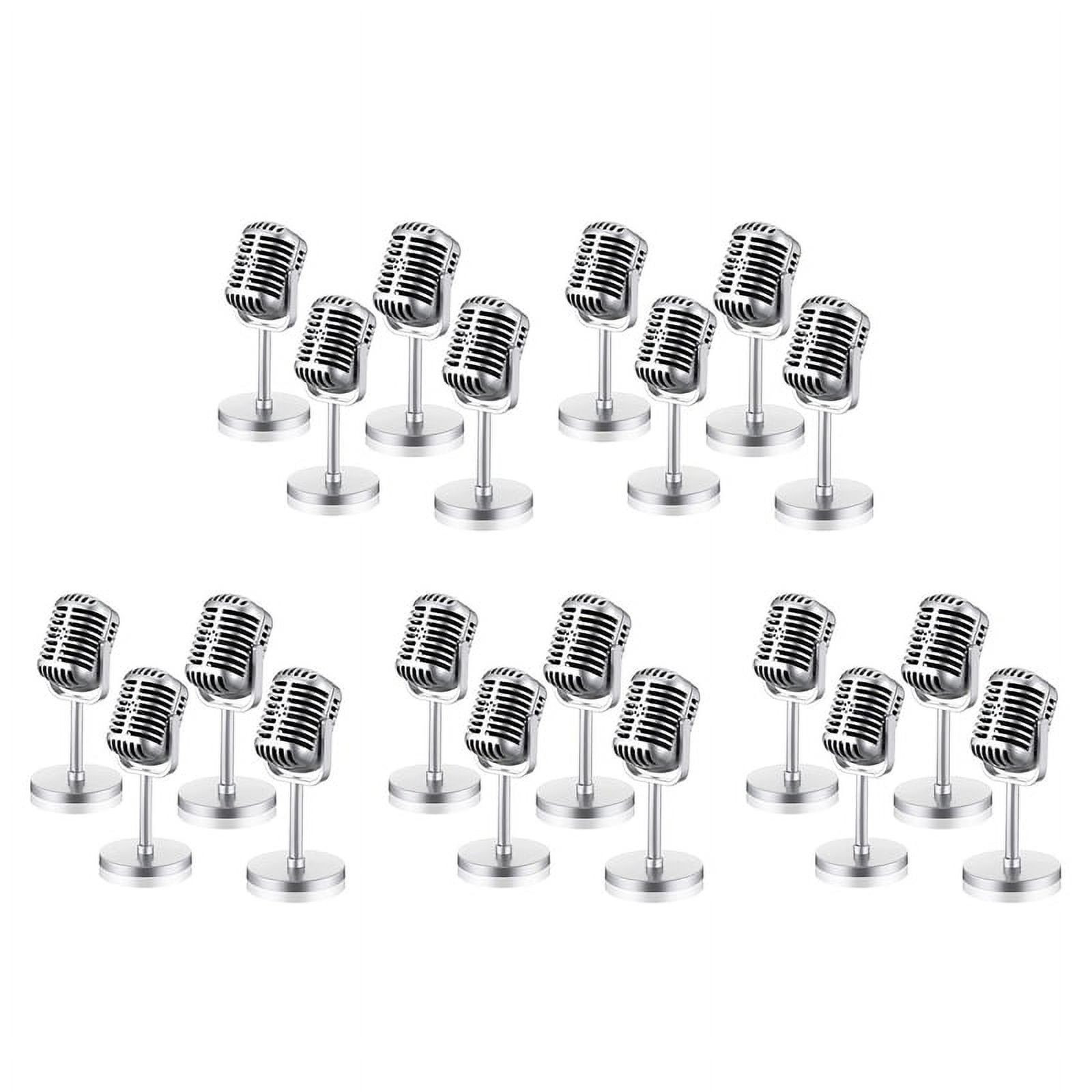 4Pcs Retro Microphone Props Model Vintage Microphone Antique,Silver ...