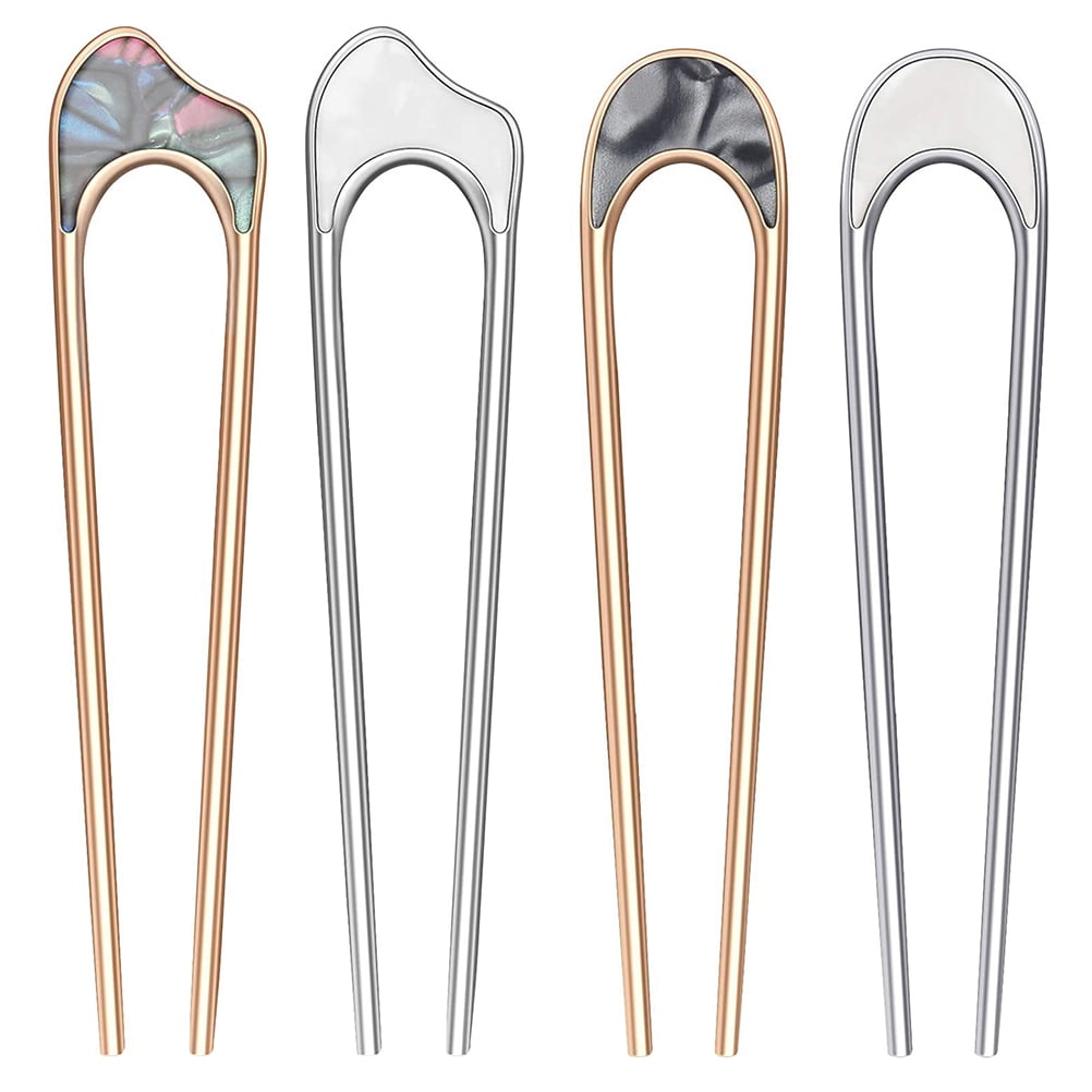 4Pcs Retro Style U Shaped Hair Clips Hairpin Hair Stick Fork Hair ...