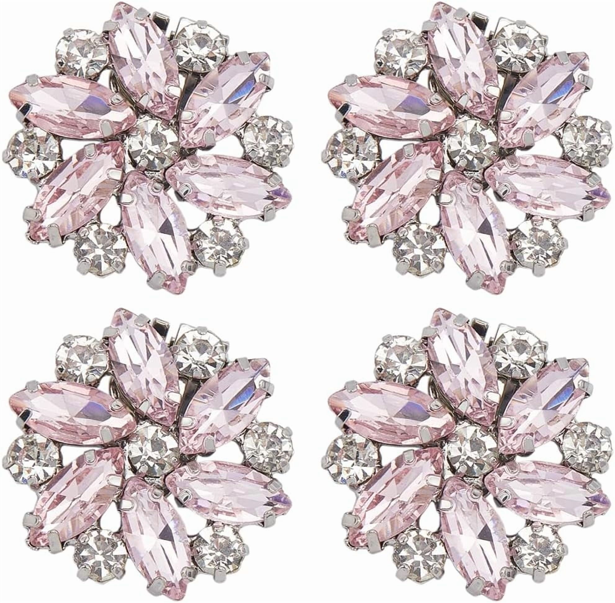 4Pcs Rhinestone Wedding Shoe Clips Detachable Flower Shoe Buckle Clip ...