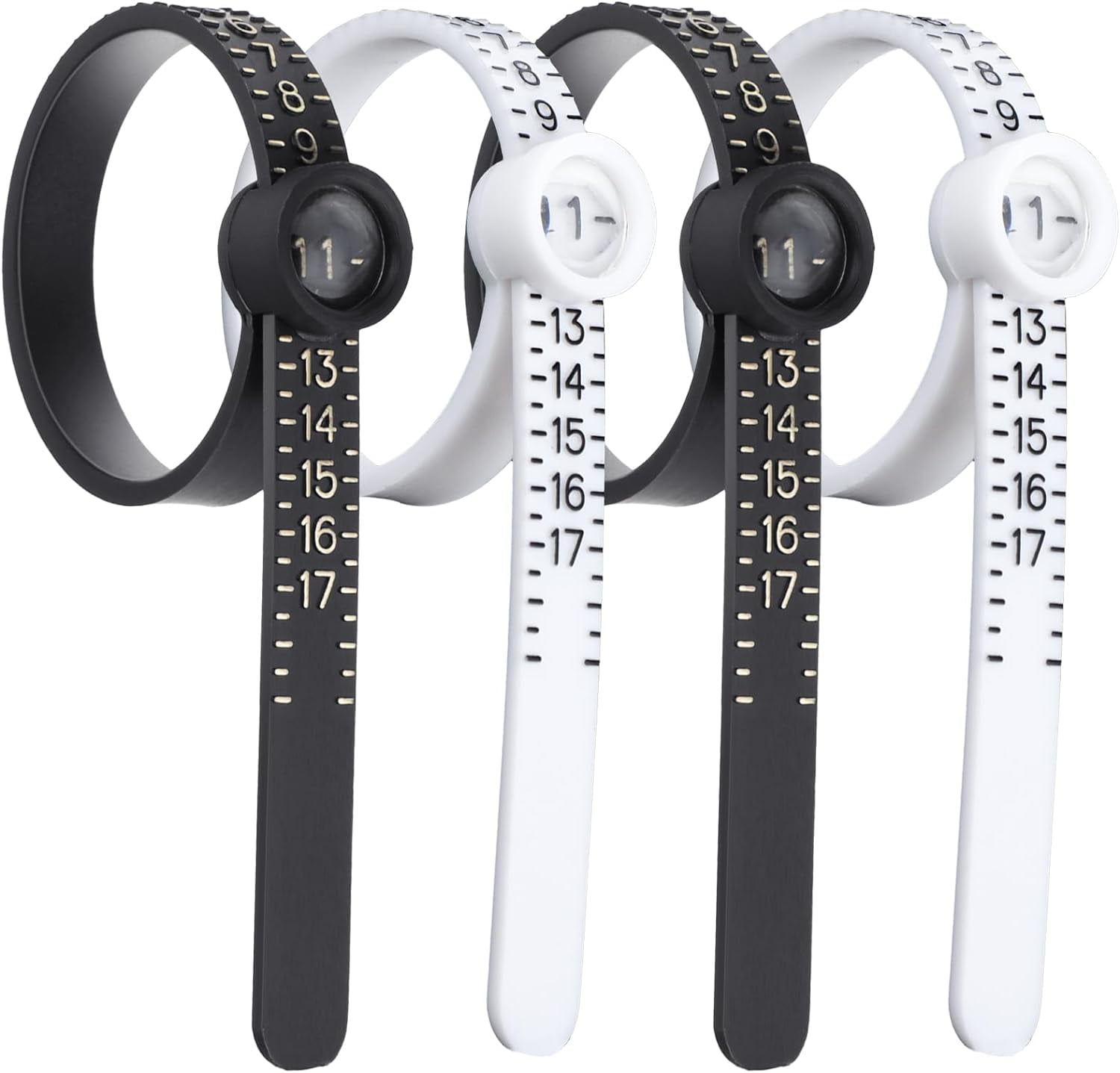 4Pcs Ring Sizer Measuring Set Reusable Finger Size Gauge Measuring Tool ...