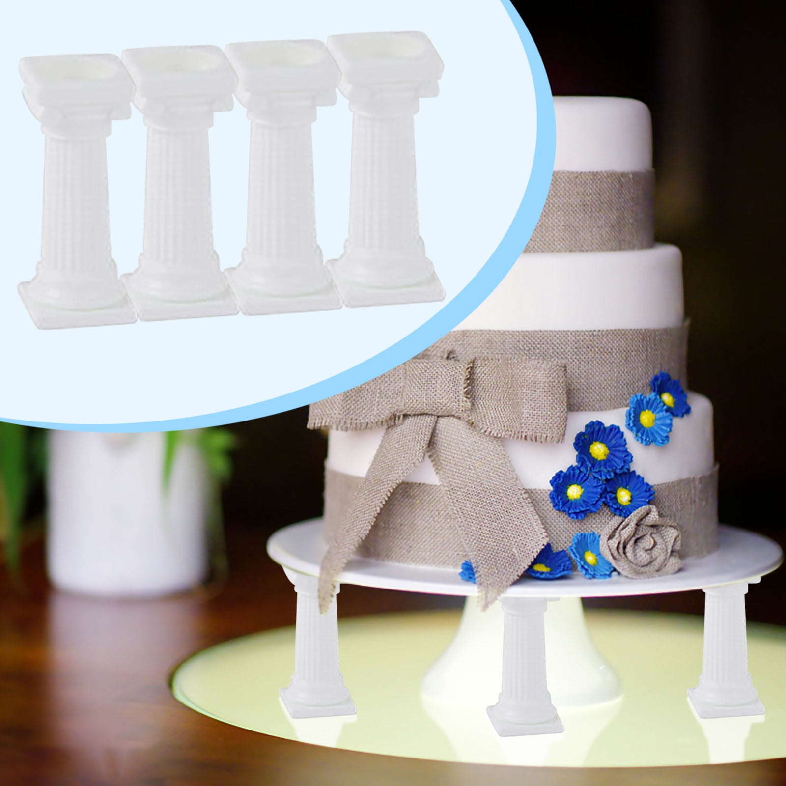 4Pcs Roman Column Cake Pillars Tiered Cake Stand Fondant Cakes Tier ...