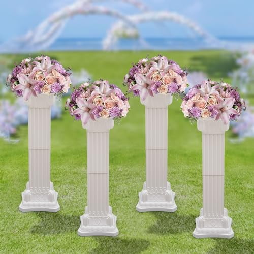 4Pcs Roman Column Set, 35.4" Wedding Pillars Columns for Ceremony ...