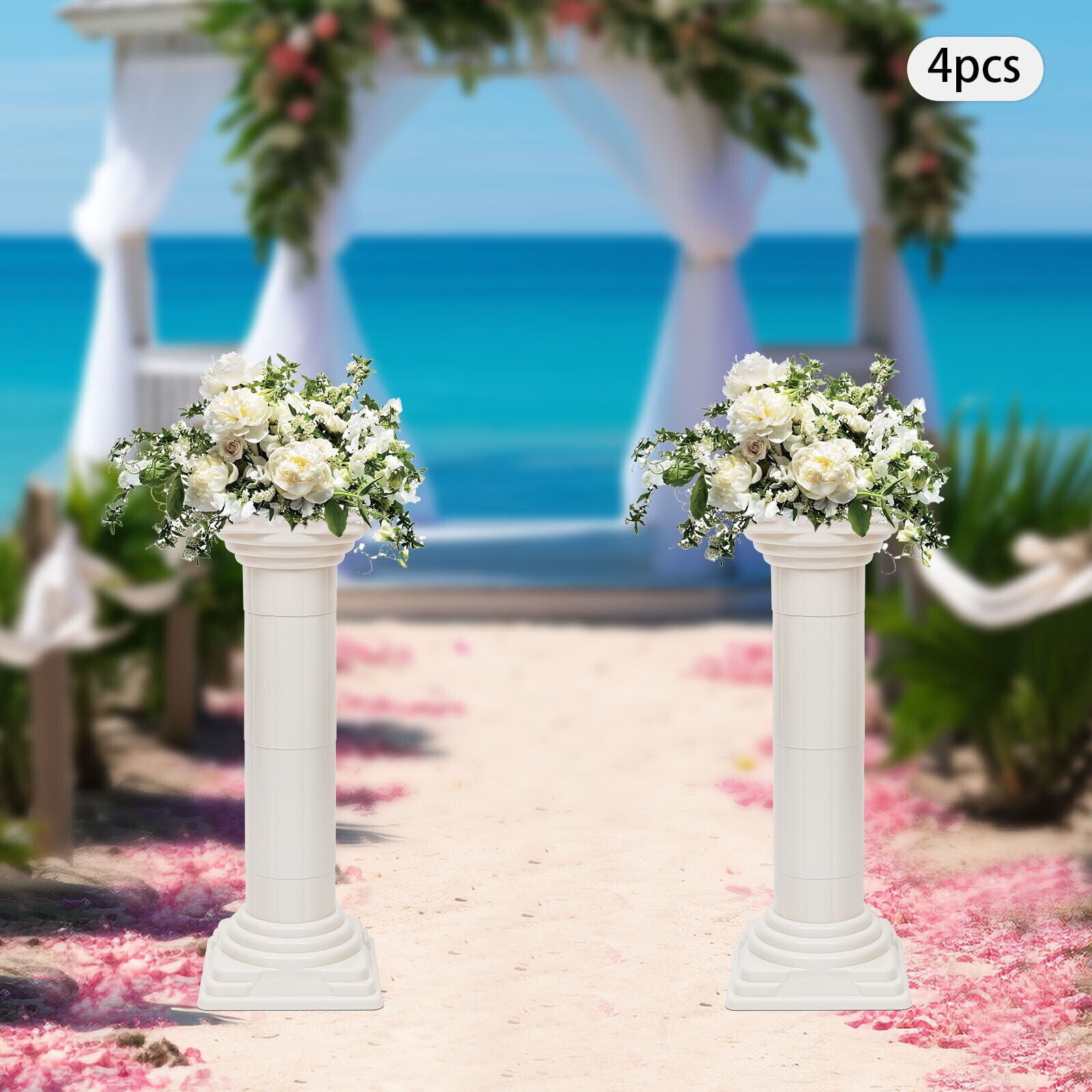 4Pcs Roman Columns Pillars Set Flower Stand Wedding Party Venue ...