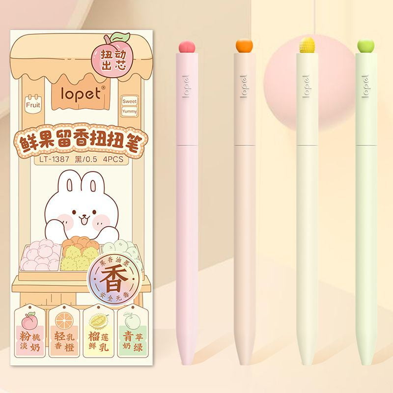 4Pcs Rotatable Gel Pen, Aesthetic Black Ink Pens, Retractable Quick Dry ...