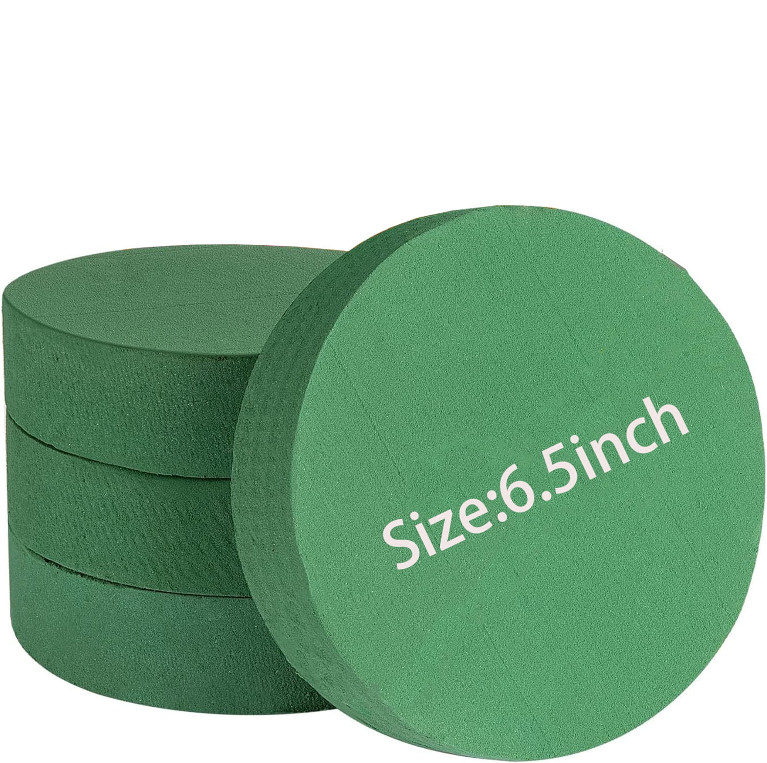 4Pcs Round Floral Foam Blocks,Bexikou 6.5" Green Wet Dry Flower Foam ...