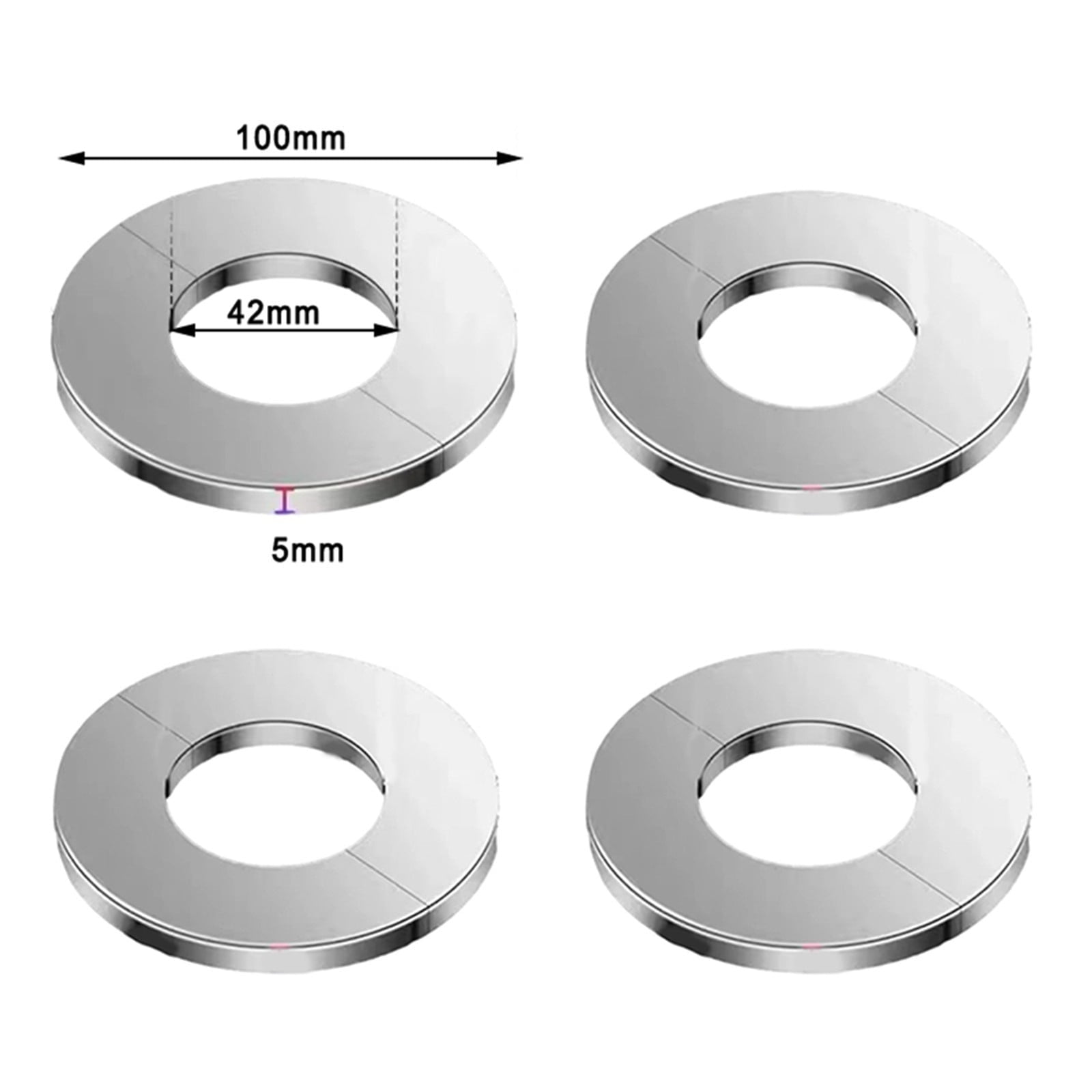 4Pcs Round Snap-on Faucet Water Pipe Cover Decorative Stainless Steel ...