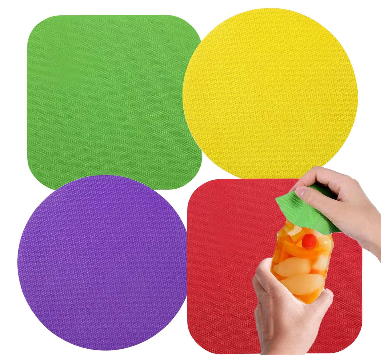 4Pcs Rubber Jar Gripper Pads,Bexikou Multifunctional Rubber Jar Opener ...