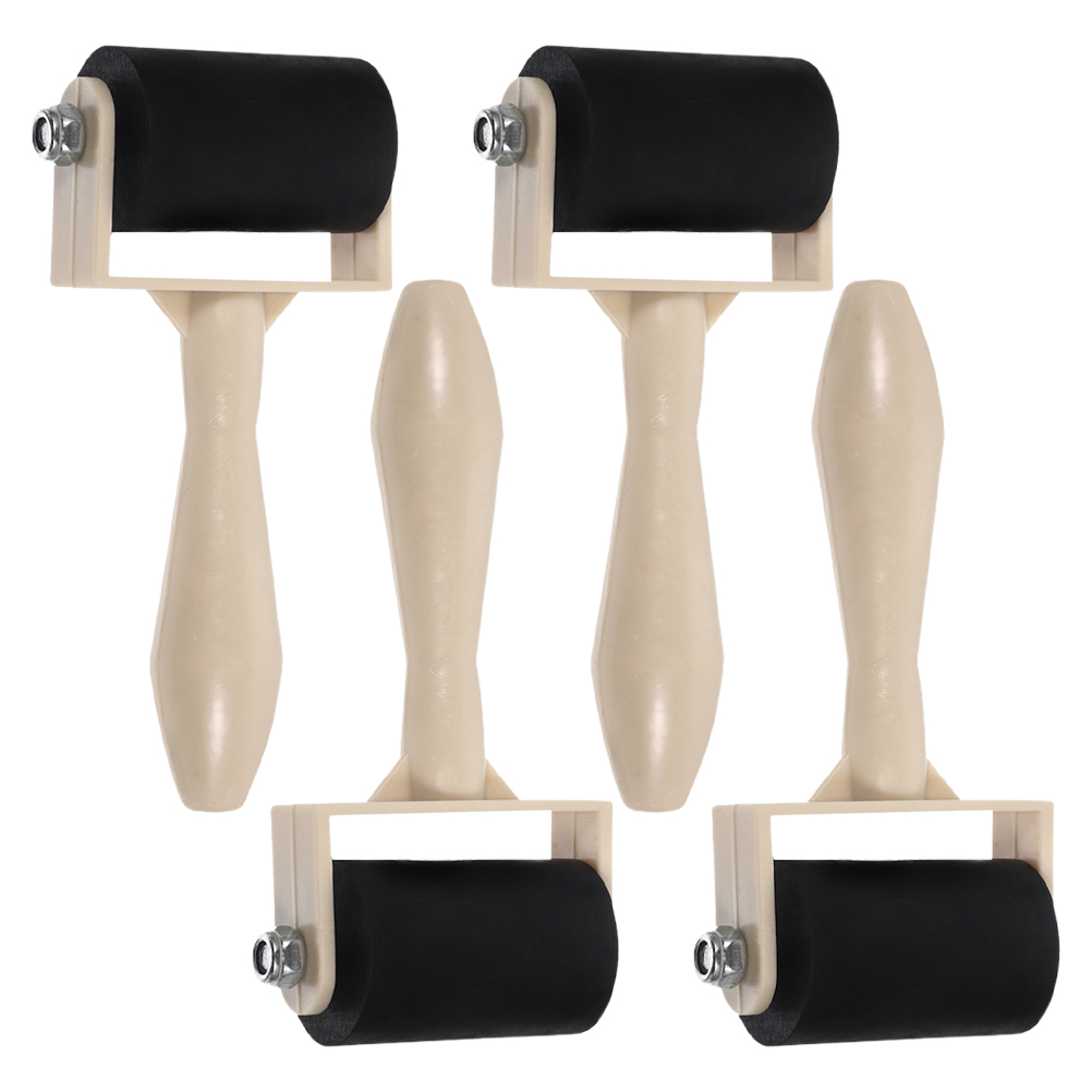 4Pcs Rubber Roller with Plastic Handle for Printmaking Art Craft Roller ...