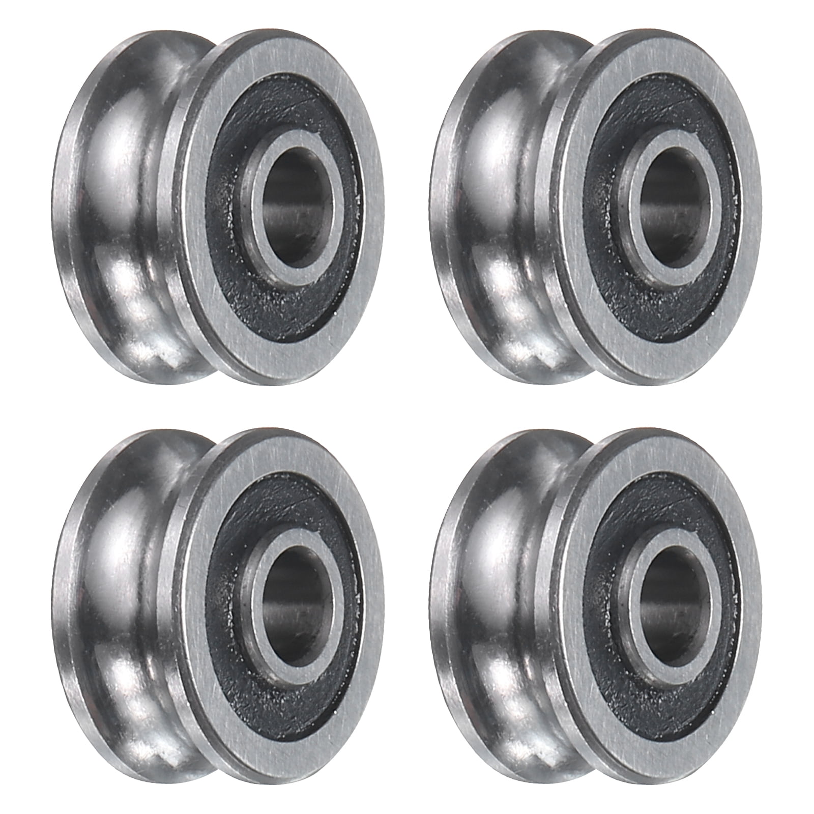 4Pcs SG10 Deep U Groove Ball Track Guide Bearing 4mmx13mmx6.5mm, Silver ...