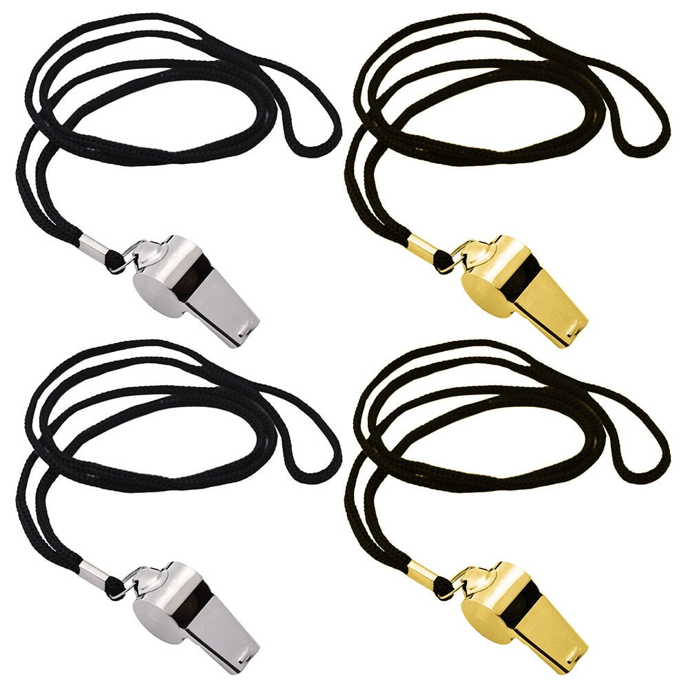 4Pcs Safety Whistle with Lanyard Professional Camping Whistle Multi ...