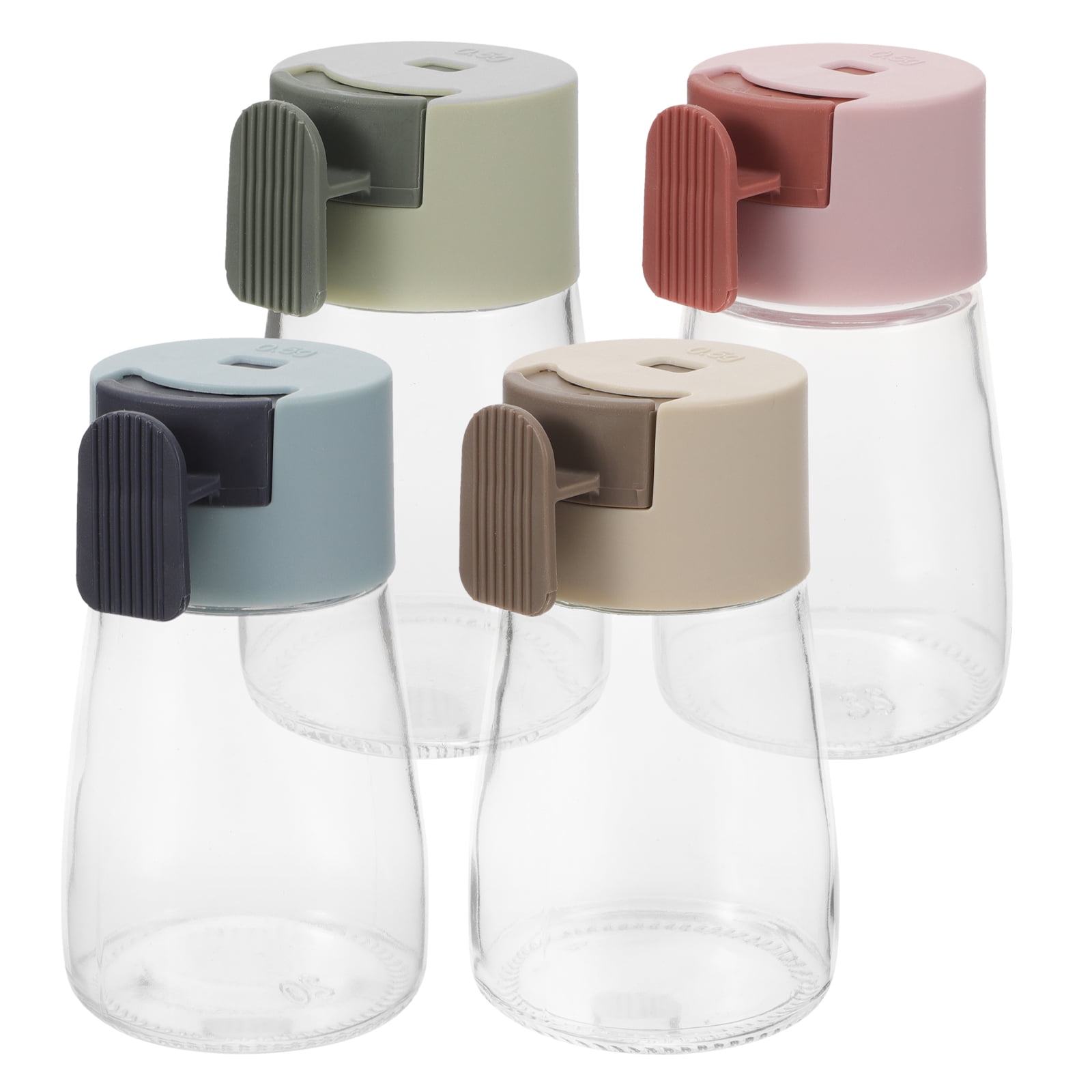 4Pcs Glass Salt Shakers Spice Containers Small Pepper Jars seasoning ...
