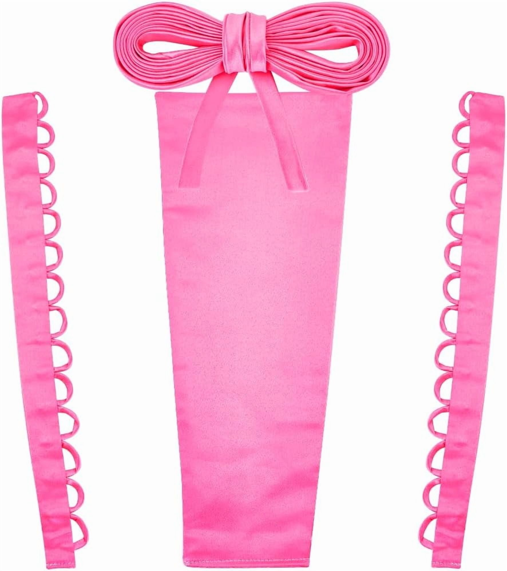 4Pcs Satin Corset Back Kit Pink Cloth Lace Up Panel Extender Zipper ...