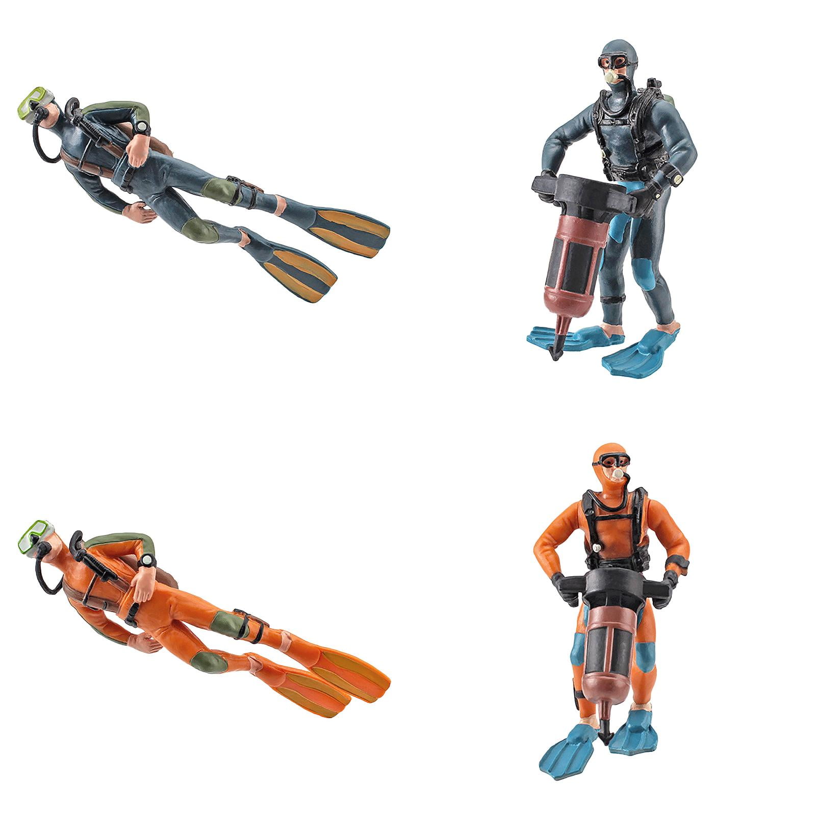 4Pcs Scale Model People Set Fish Tank Action Figure Divers Toy Swimmers ...