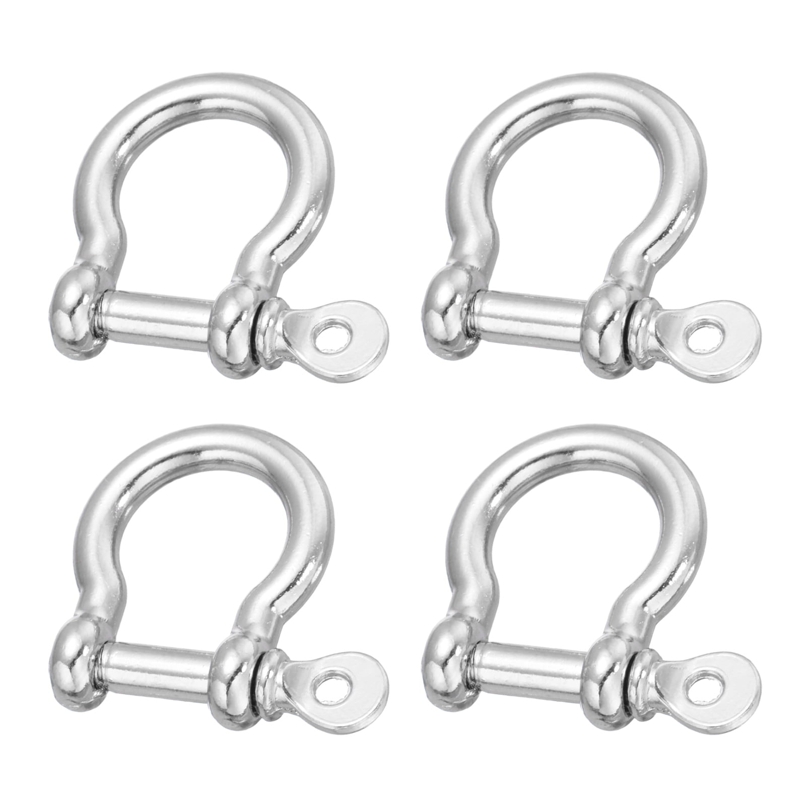 4Pcs Screw in Shackle, 8.5mm Zinc Alloy D-Ring Anchor Shackle,Silver ...
