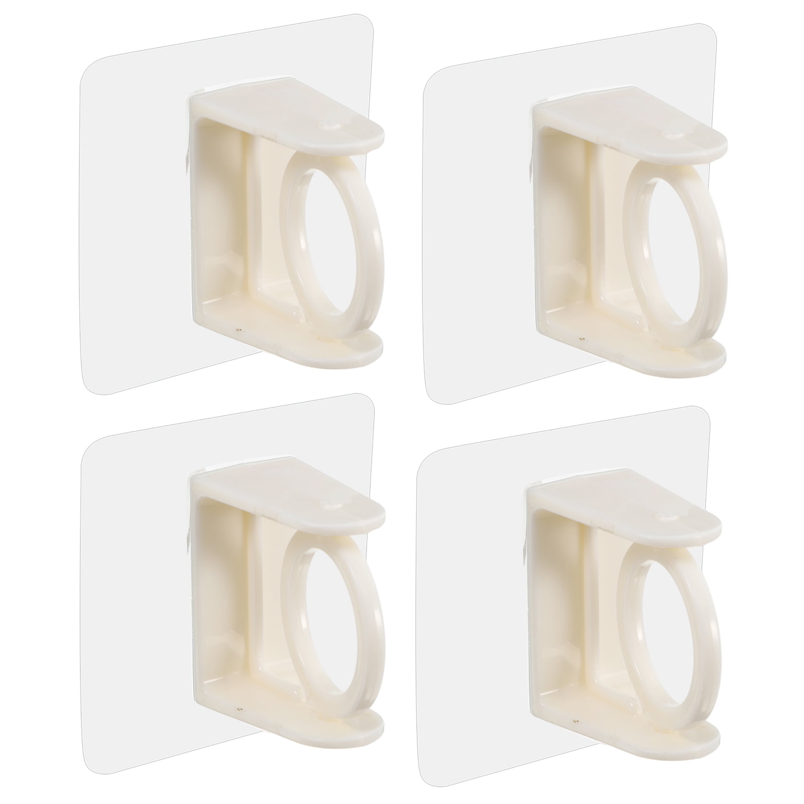 4Pcs Self Adhesive Curtain Rod Brackets White ABS Rotating Design for ...