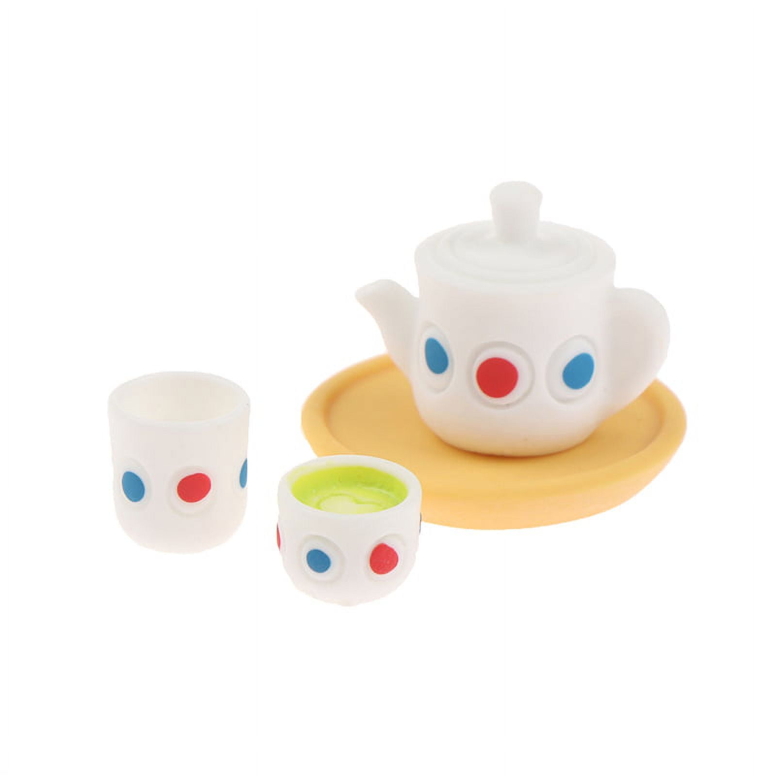 4Pcs/Set 1:12 Dollhouse Miniature Vintage Teapot Cups Scene Model Toy ...