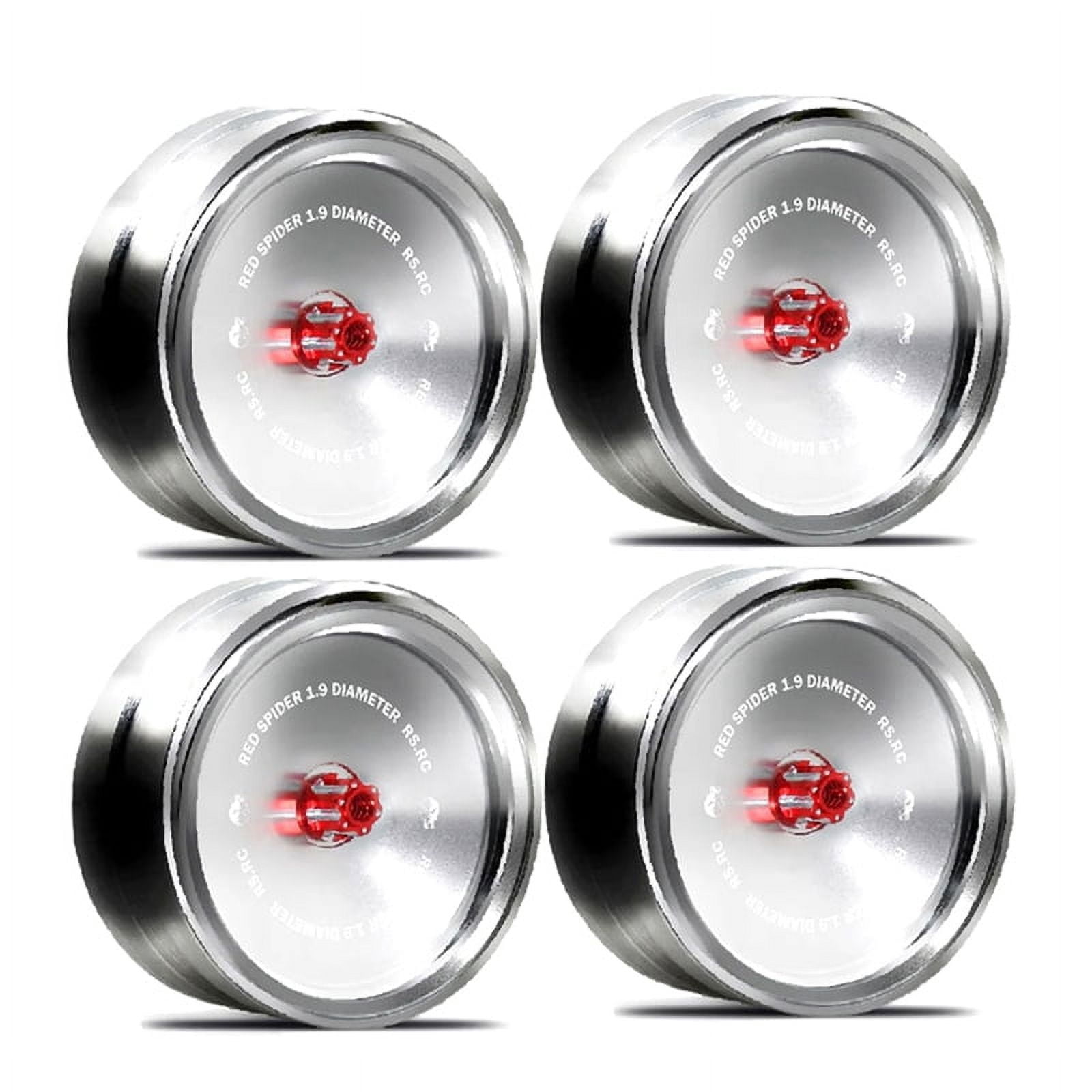 4Pcs/Set 1.9 Inch Metal Retro Mirror Wheel Hub for SCX10 -4 RC Car ...