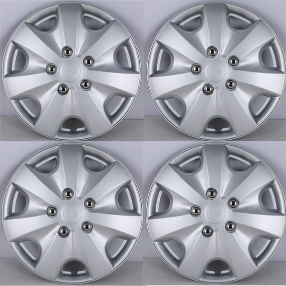 4Pcs/Set 14" Hubcaps Wheel Rims Cover Compatible with Steel Wheels Snap ...