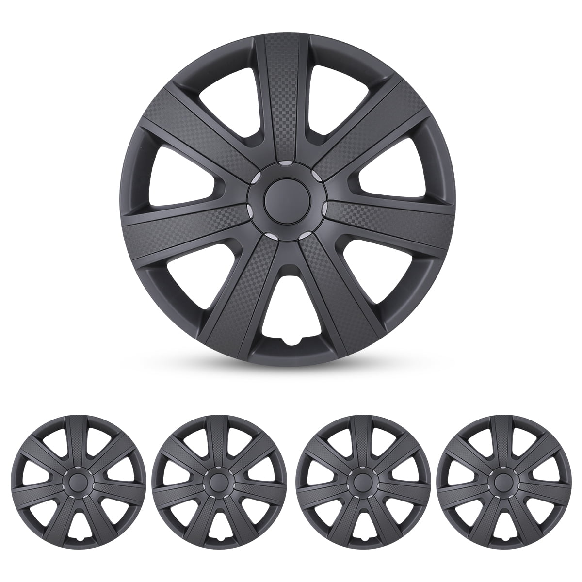4Pcs Set 14" Universal Hubcaps,Wheel Rim Cover Replacement,Snap on Car ...
