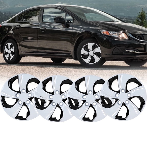 4Pcs Set 15" Hubcap Wheel Rim Cover Compatible with 2013-2015 Honda ...