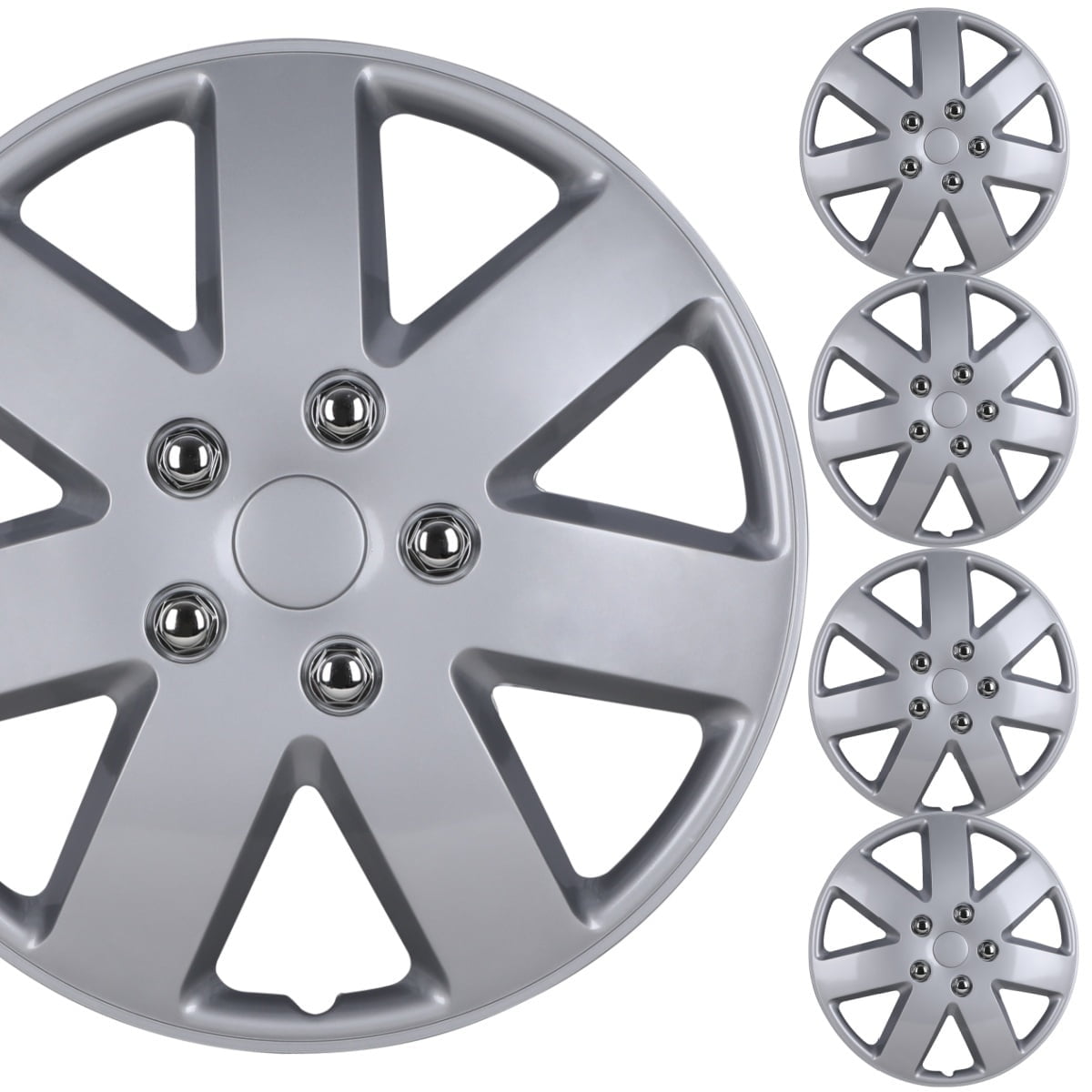 4Pcs/Set 16" Hubcaps Wheel Rims Cover Compatible with Steel Wheels Snap ...