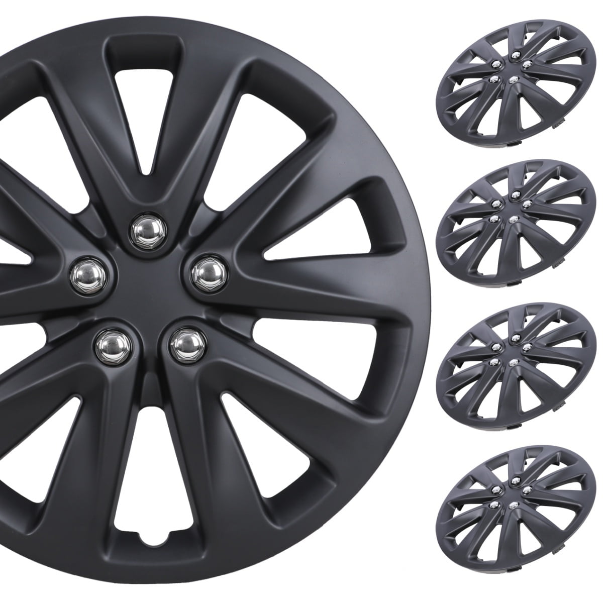 4Pcs/Set 16" Hubcaps Wheel Rims Cover Compatible With Steel Wheels Snap ...