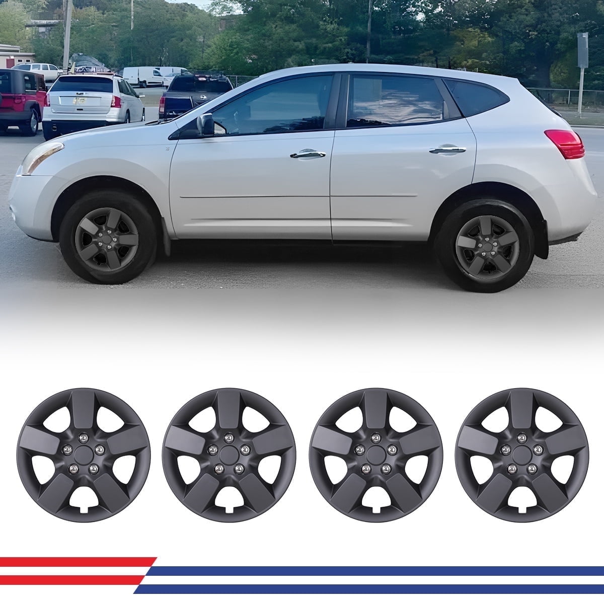 4Pcs/Set 16" Hubcaps Wheel Rims Cover with Decoration Nuts for 2008 ...