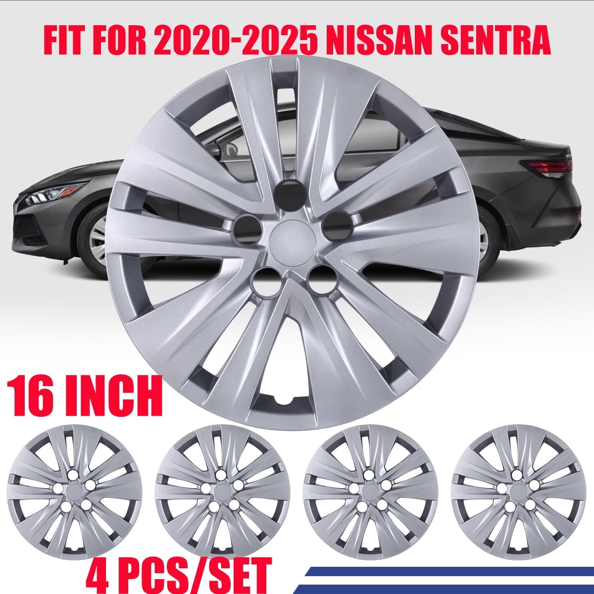 4Pcs/Set 16" Hubcaps Wheel Rims Cover For 2020-2025 NISSAN SENTRA ...