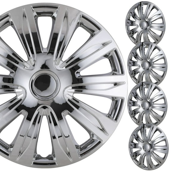 4Pcs/Set 17" Hubcaps Wheel Rims Cover Compatible with Steel Wheels Snap ...