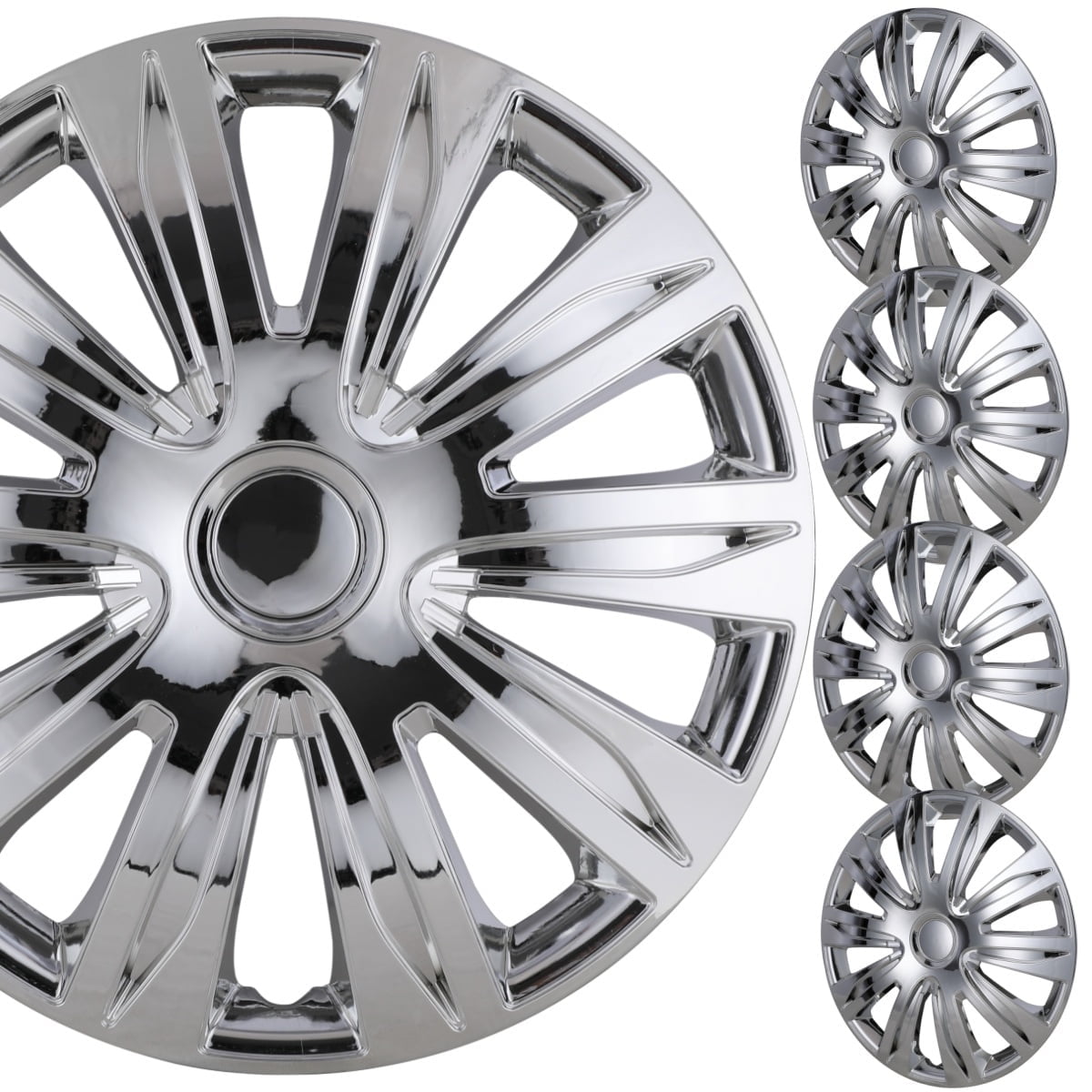 4Pcs/Set 17" Hubcaps Wheel Rims Cover Compatible With Steel Wheels Snap ...