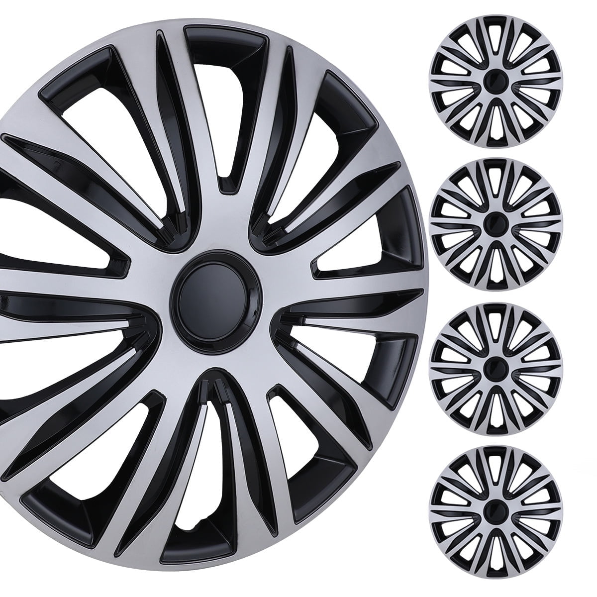 4Pcs/Set 17" Hubcaps Wheel Rims Cover Compatible With Steel Wheels Snap ...